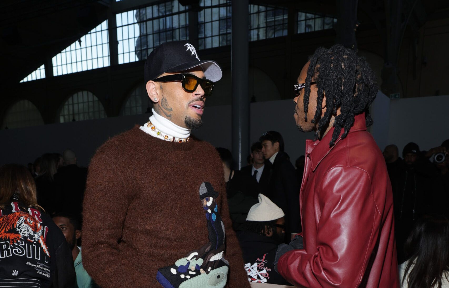 Gunna & Chris Brown Spotted At The AMIRI Fashion Show
