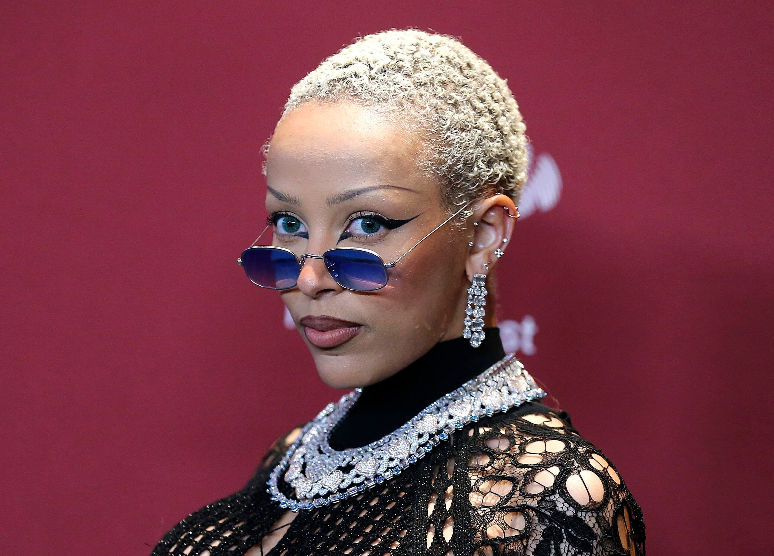 Doja Cat Flaunts Her Figure In Clear Saran Wrap-Inspired Outfit