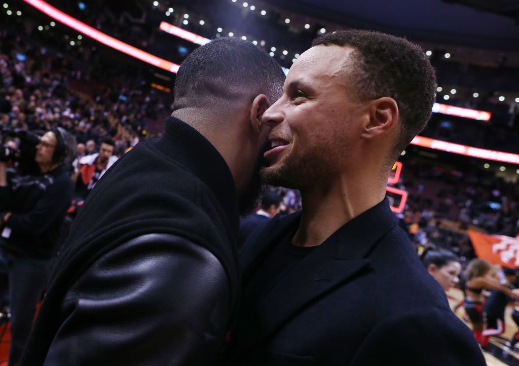Drake Daps Up Steph Curry Courtside Amidst LeBron James Drama