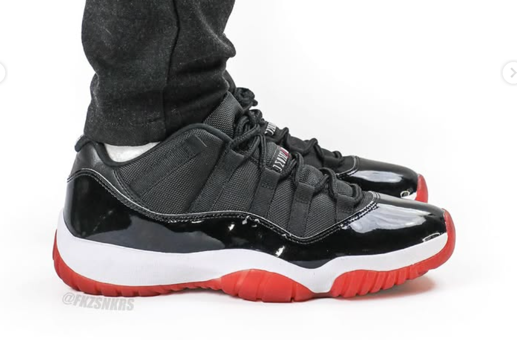 Air Jordan 11 Low "Bred" Shines In New On-Foot Photos