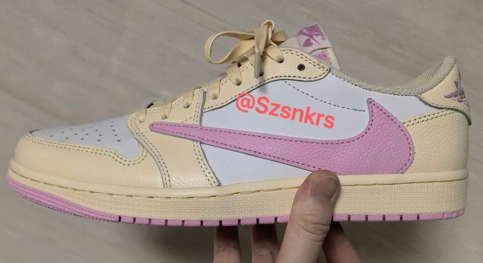 New Images Surface Of Travis Scott's Jordan 1 Low "Muslin/Shy Pink"