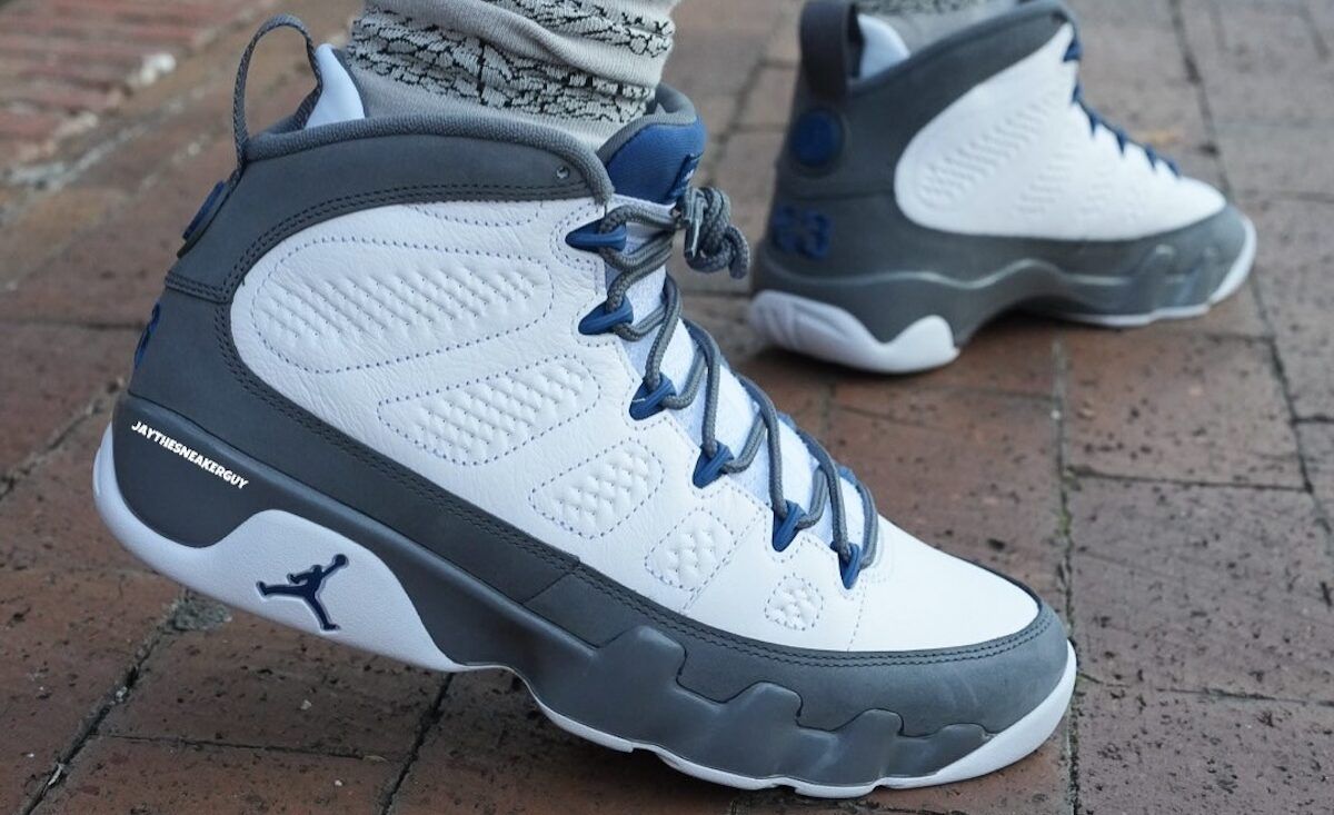 New On-Foot Photos Of Air Jordan 9 "Flint Grey" Surface