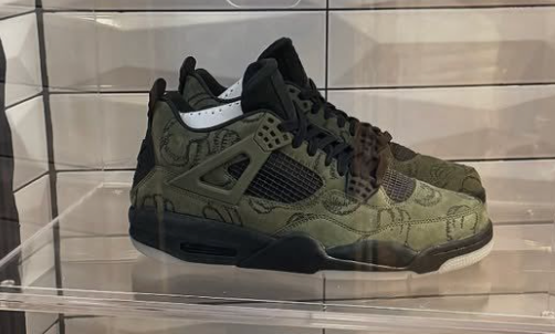 Exclusive Look At Unreleased Air Jordan 4 x KAWS "Olive" Sample