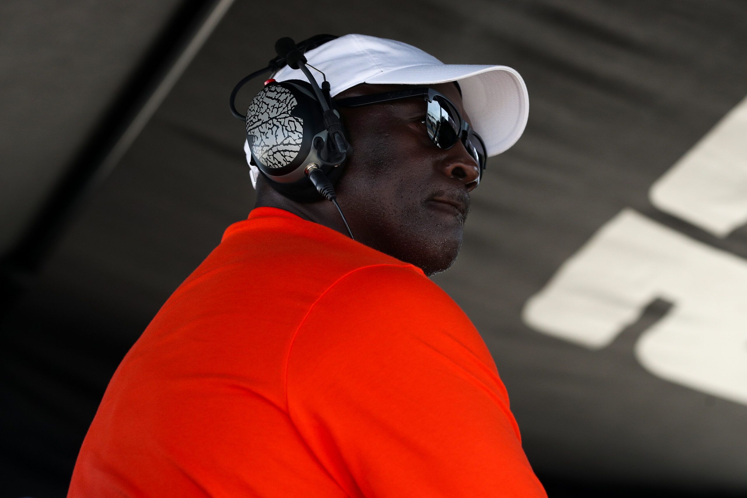 Michael Jordan Wears White Air Jordan 1 High PEs At Daytona 500 Victory