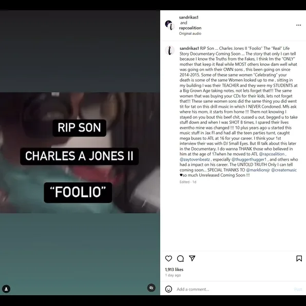Foolio's Mom Confirms Documentary Plans & Thanks Young Thug For ...