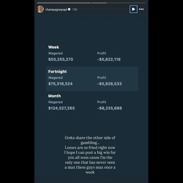 Drake Reveals The Shocking Amount He's Lost On Sports Betting