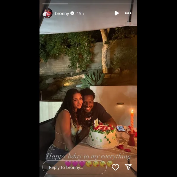 Bronny James Wholesomely Celebrates Parker Whitfield's 21st Birthday