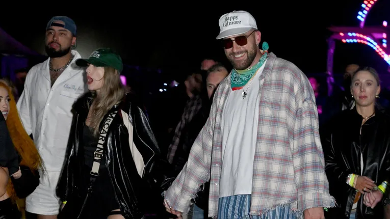 Travis Kelce Gives Taylor Swift A Boost At Coachella