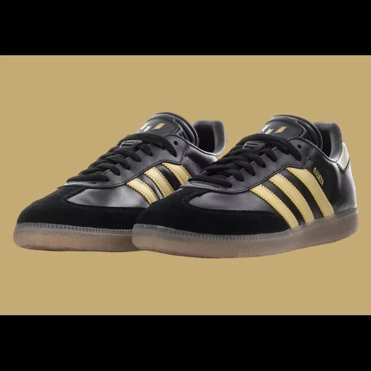 Lionel Messi x Adidas Samba “Black/Gold” Release Date Unveiled