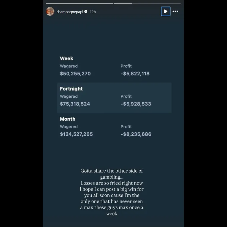 Drake Reveals The Shocking Amount He's Lost On Sports Betting