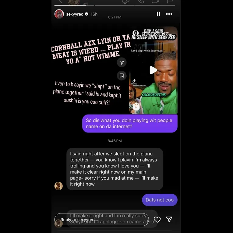 Sexyy Red Puts Ray J On Blast For His Weird False Comments
