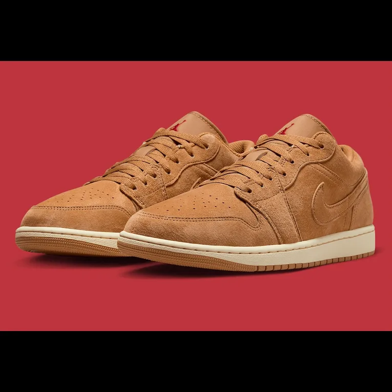 A Suede Switch-Up On The Air Jordan 1 Low "Flax"