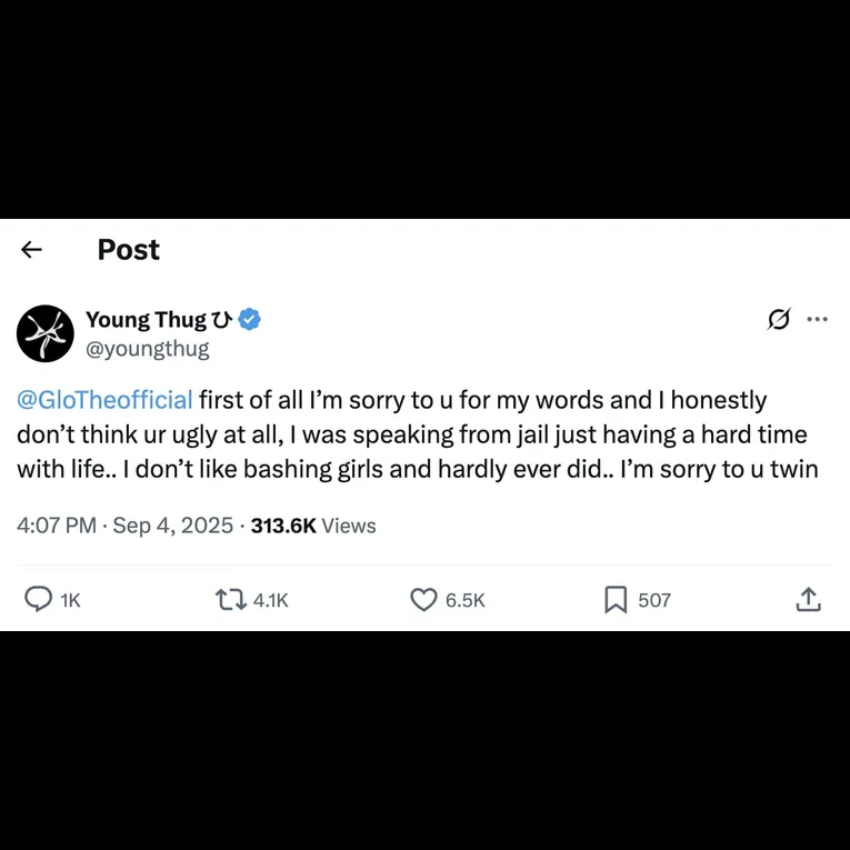 Young Thug Apologizes To GloRilla After Disrespectful Jail Call