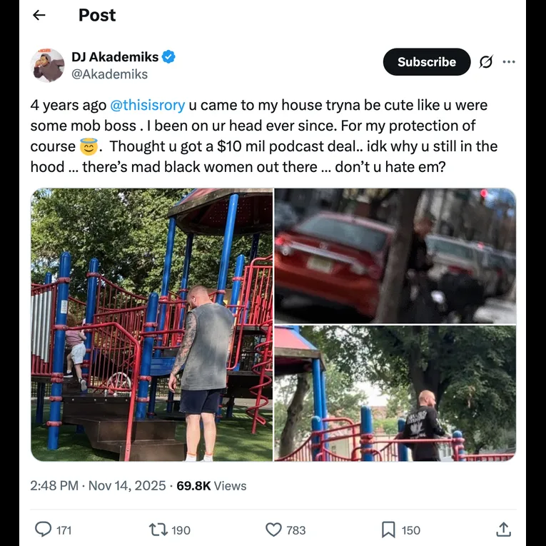 DJ Akademiks Posts Photos Of Rory & His Child In Public And Gets Called ...