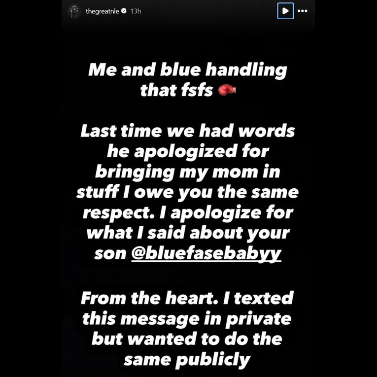 NLE Choppa Apologizes For Dissing Blueface's Son