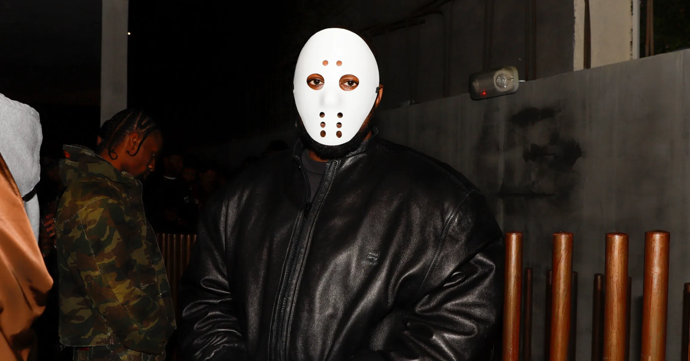 Kanye West Shows Off His Alexander McQueen Crucifixion Mask