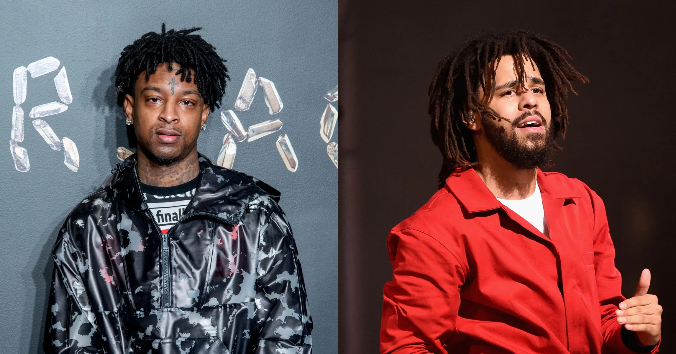 21 Savage & J. Cole Look Dapper On The Set Of "A Lot" Music Video