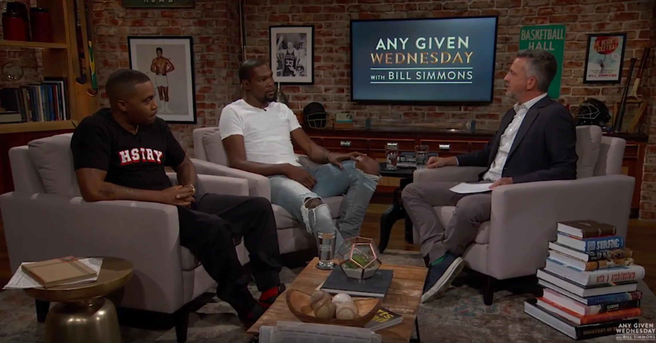 Nas And Kevin Durant Sit Down With Bill Simmons On "Any Given Wednesday"