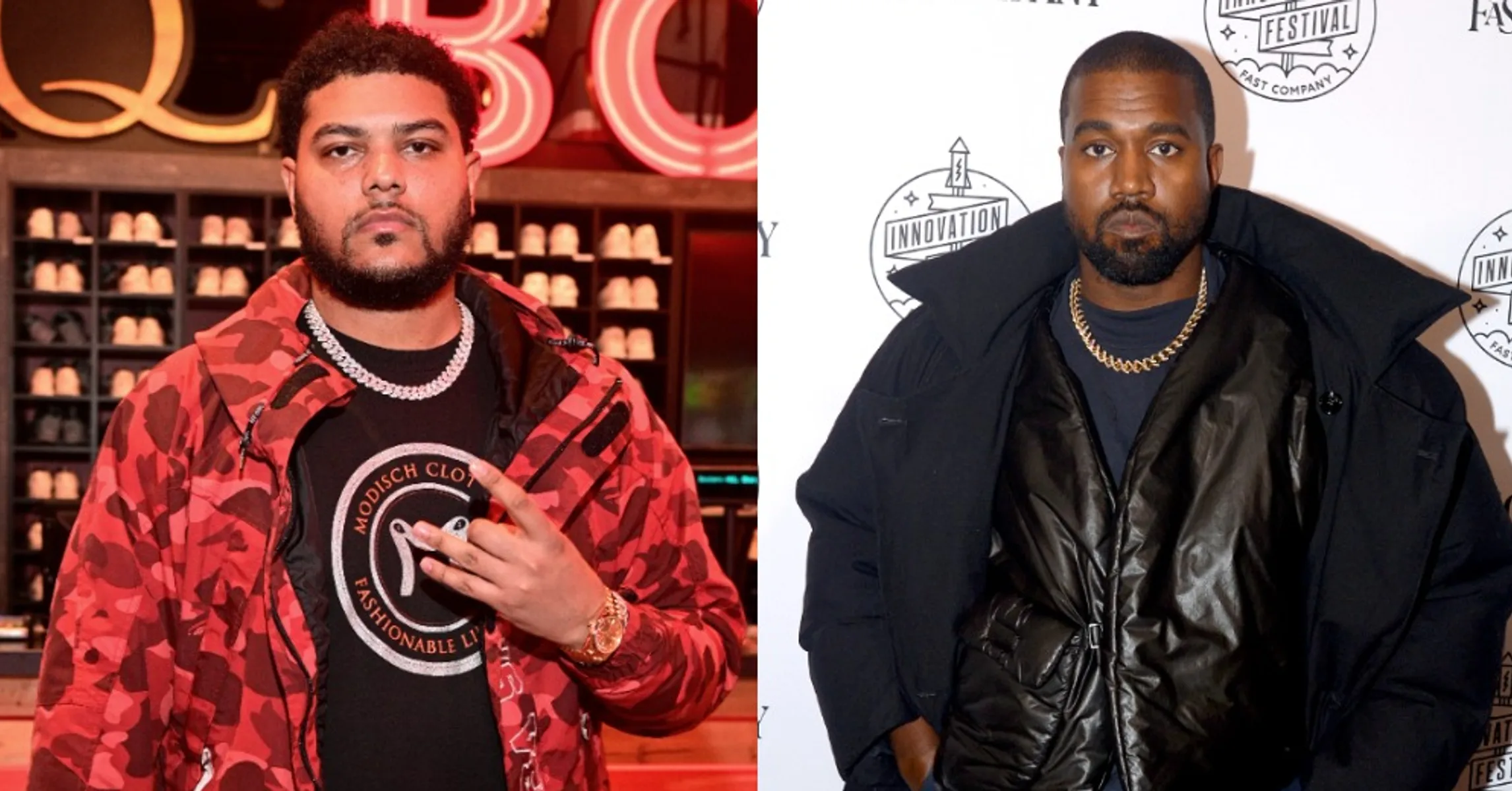 Kanye West & Justin LaBoy Hang Out At Big3 Game