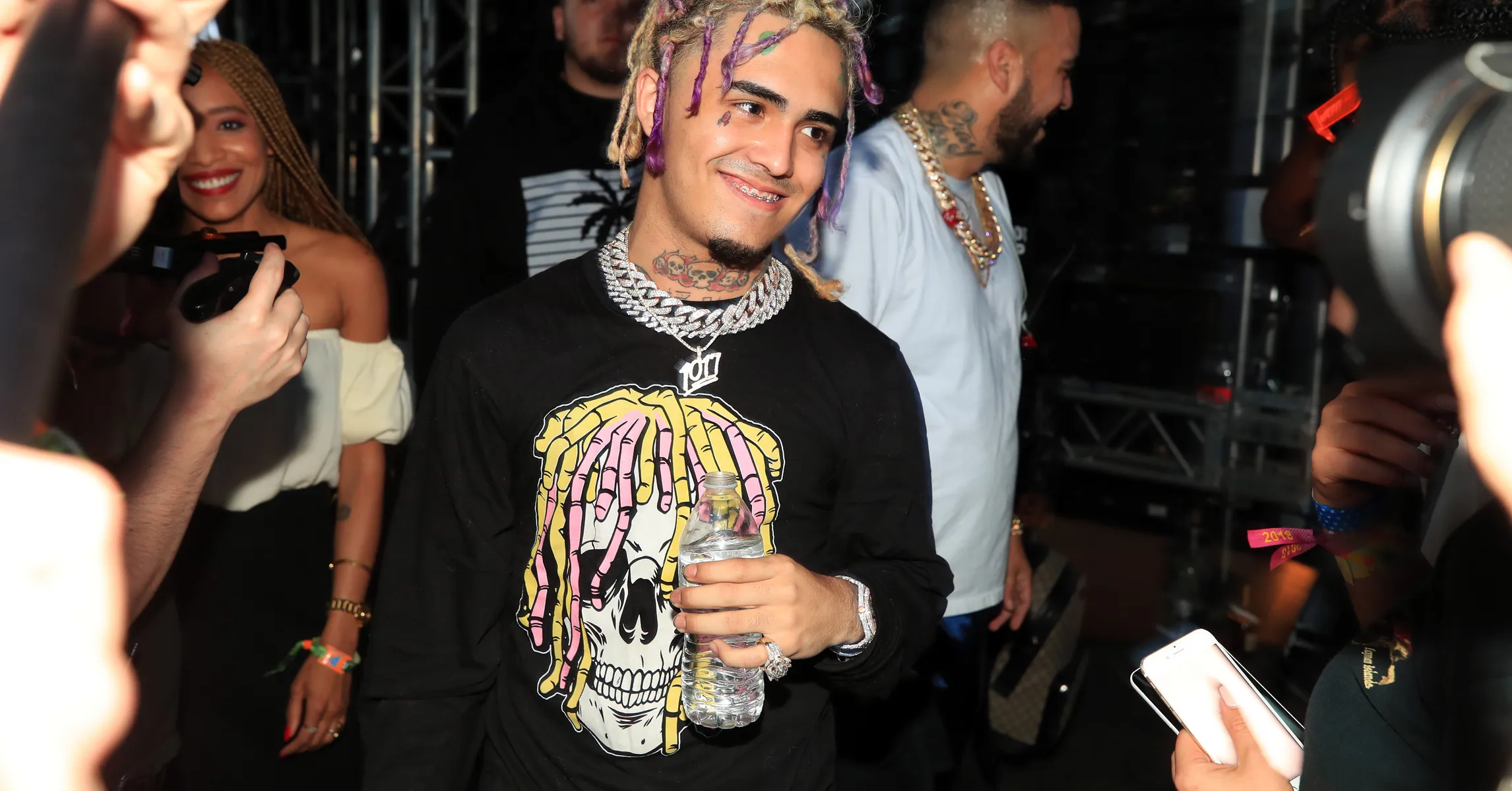 Lil Pump Shows Off His First All-Gold Grill