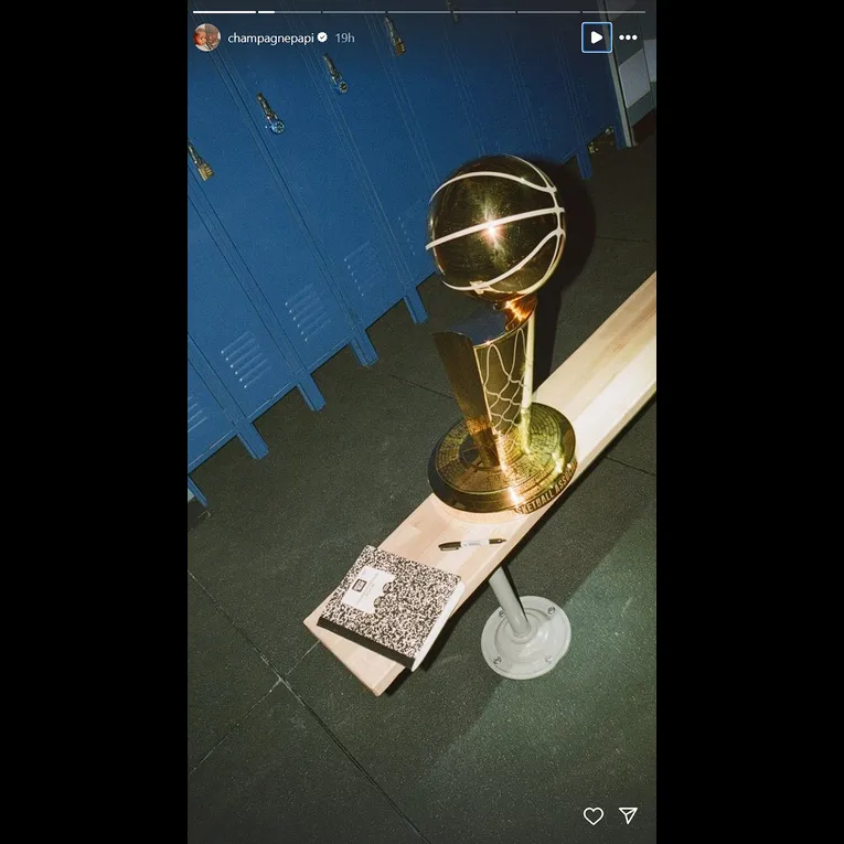 Drake Posts Larry O’Brien Trophy With His Notebook, Fans Think A Diss ...