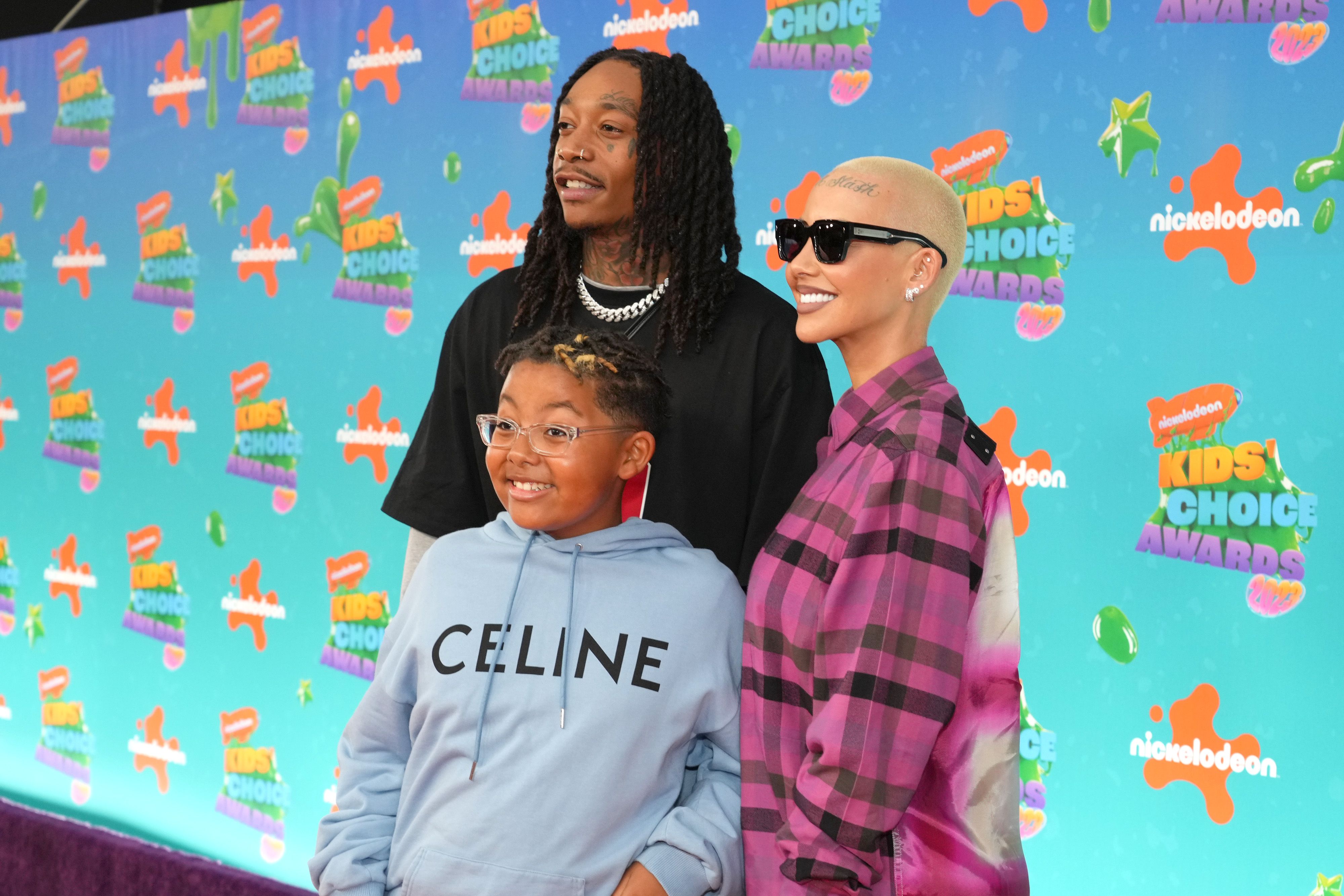 Wiz Khalifa Attends Kids Choice Awards With Amber Rose & Sebastian
