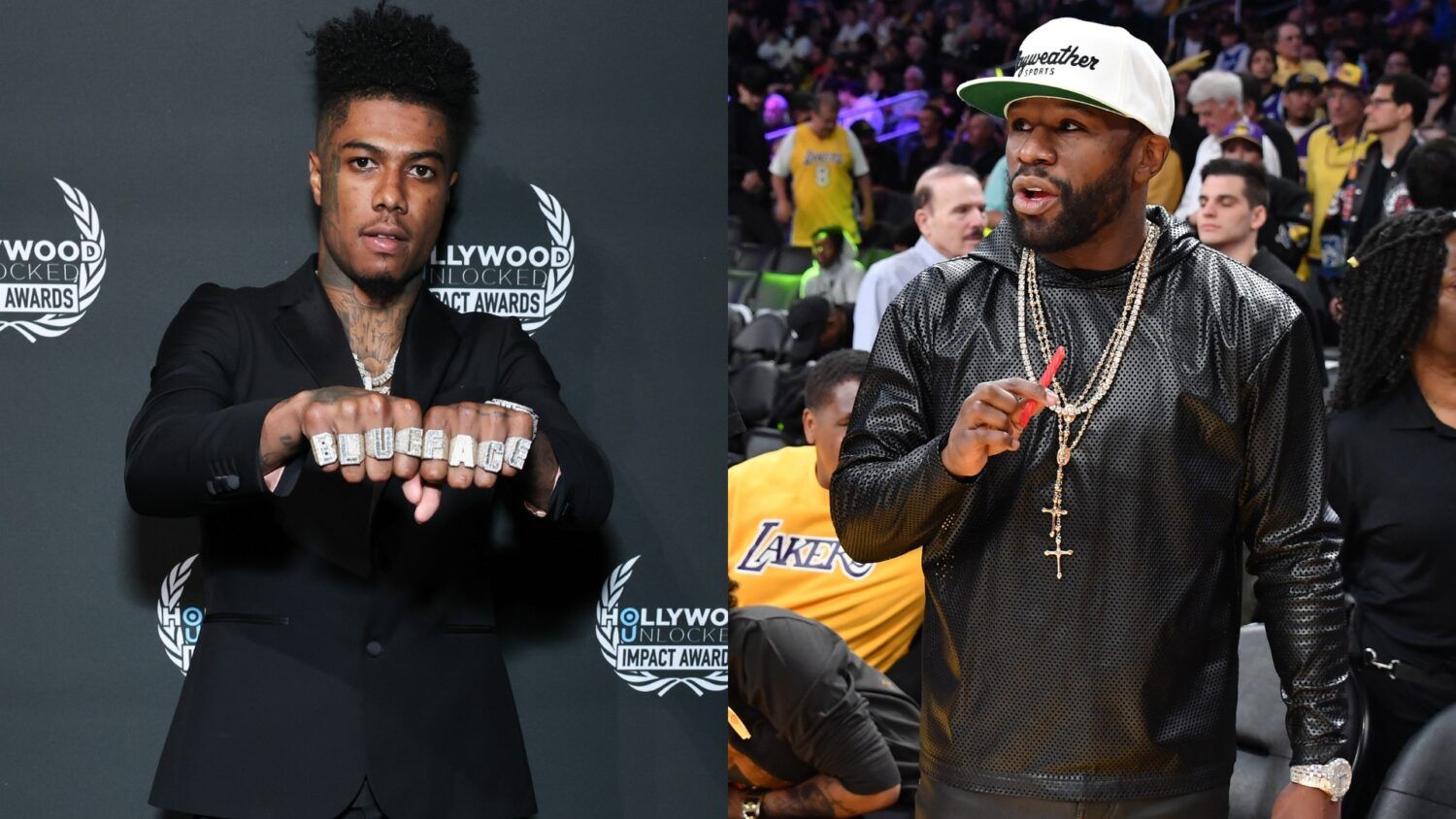 Blueface Gets Two Free Punches On Floyd Mayweather "For TV"